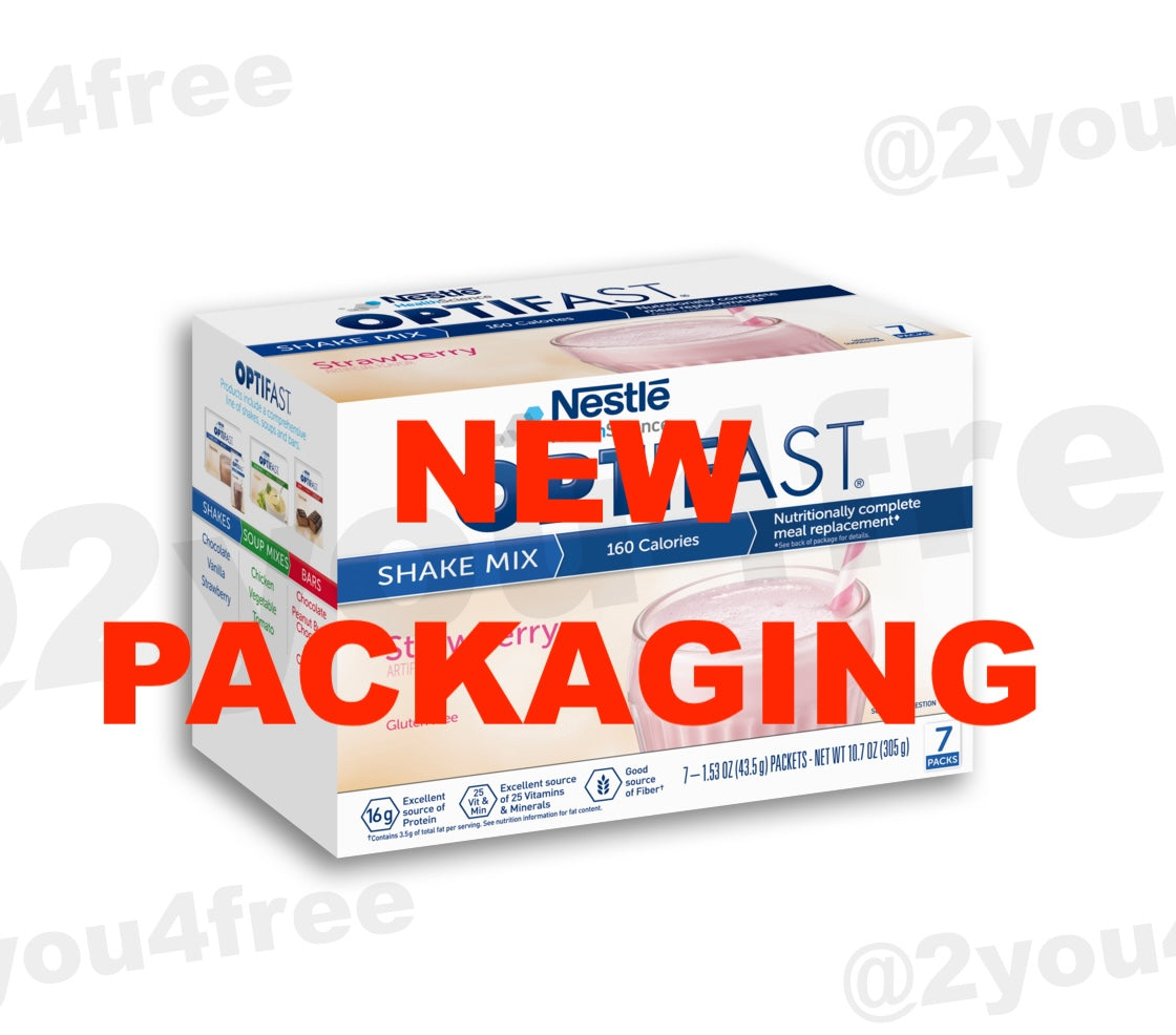 OPTIFAST 800® STRAWBERRY SHAKE MIX [1 box | 7 servings] - NEW PACKAGIN ...